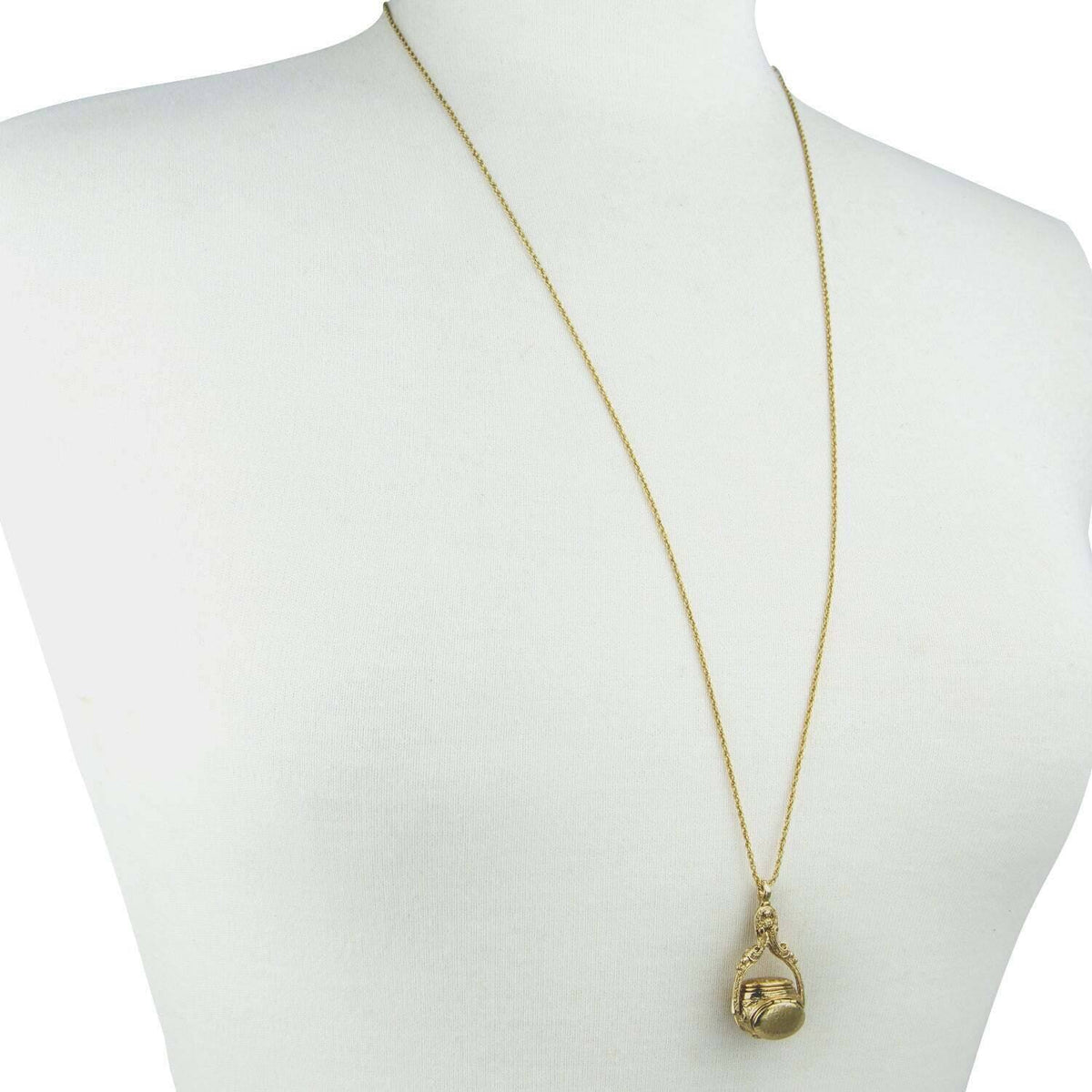 1928 Jewelry 3 Sided Spinner Locket Necklace 30"