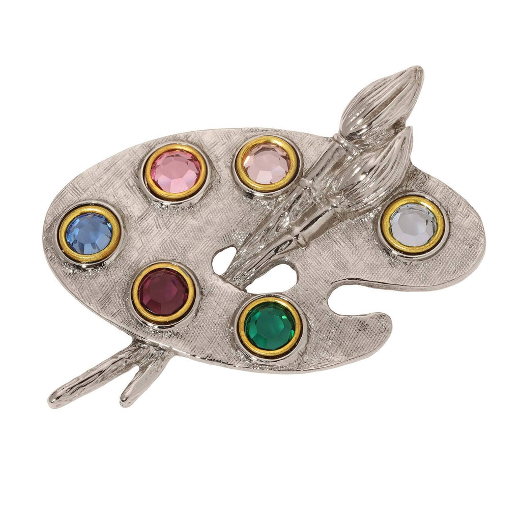 1928 Jewelry Da Vinci's Brush & Paint Palette Brooch