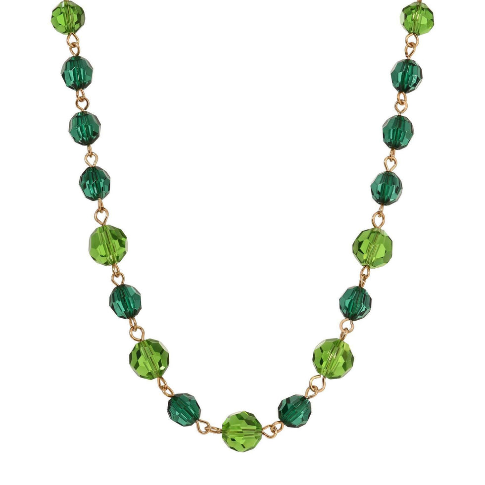 Multicolor Beaded Link Chain Necklace 18"L – 1928 Jewelry