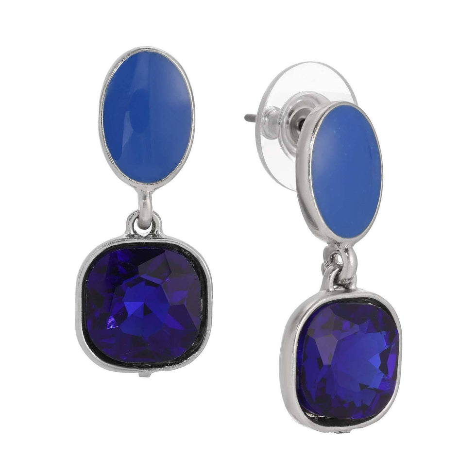 2028 Jewelry Mid Century Inspired Oval And Square Blue Sapphire Dangli ...