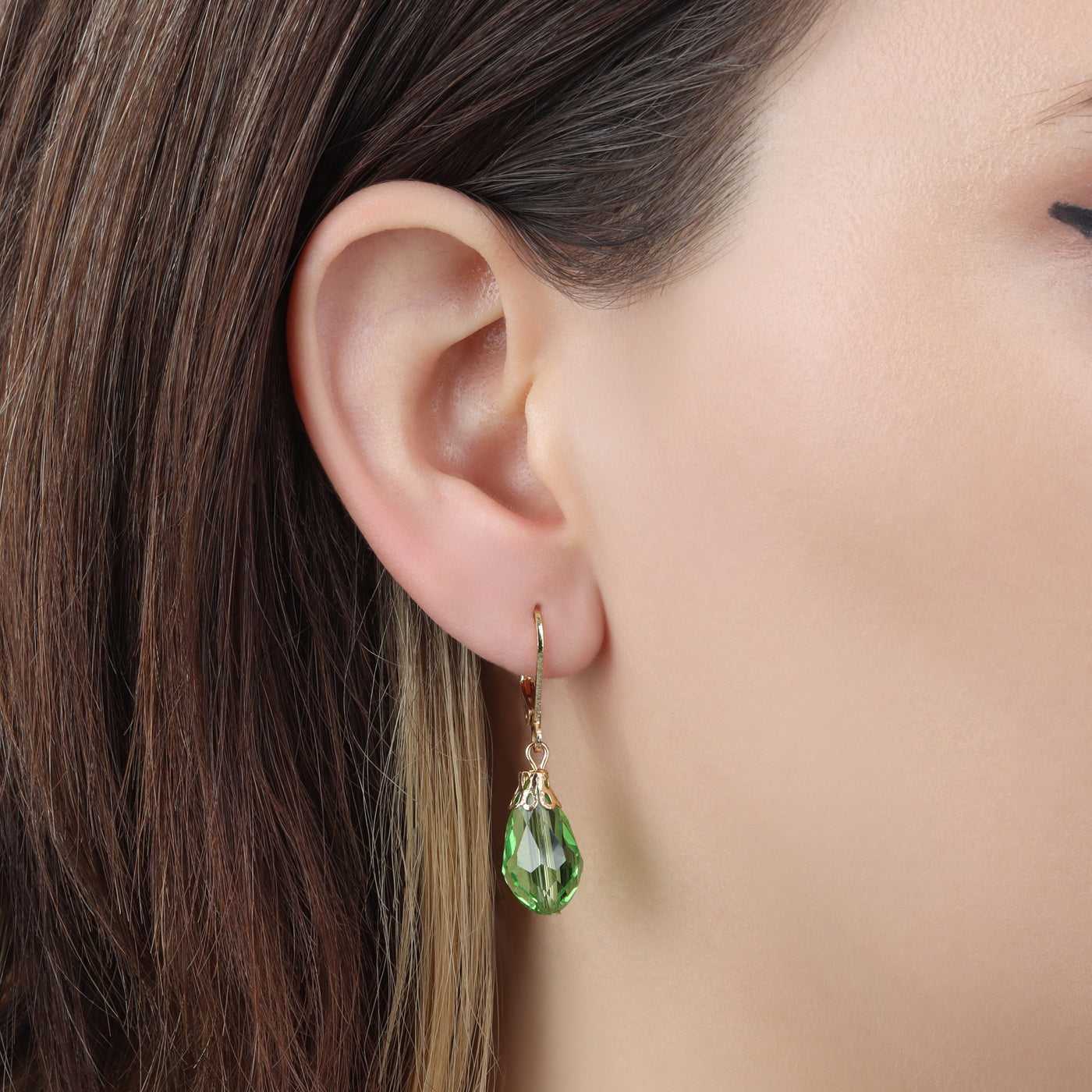 1928 Jewelry Teardrop Crystal Bead Allure Drop Earrings