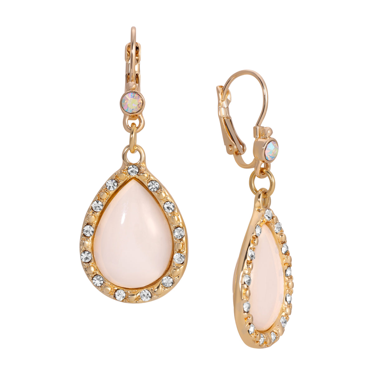 Moonstone Euro Crystal Drop Earrings – 1928 Jewelry
