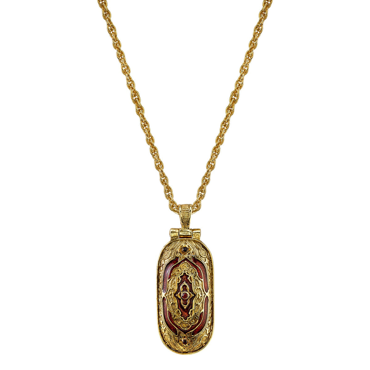 Symbols Of Faith Red Enamel Swing Open Pendant Enclosed Reliquary ...