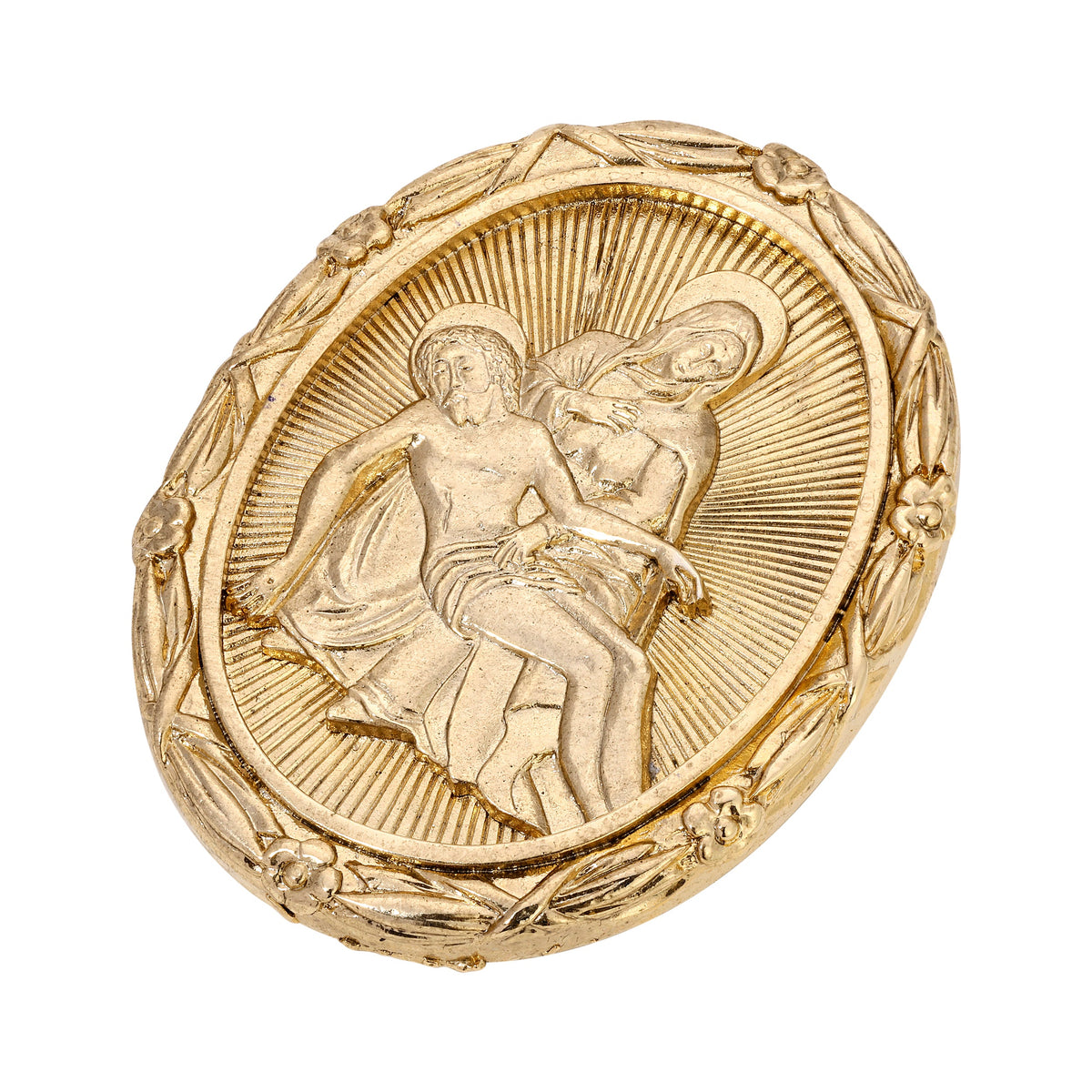 Symbols Of Faith The Pieta Oval Brooch Pin| Catholic Jewelry – 1928 Jewelry