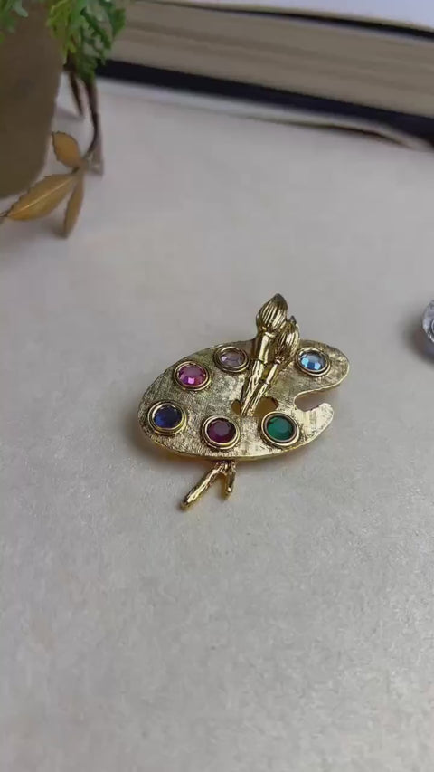 Da Vinci's Brush & Paint Palette Brooch – 1928 Jewelry