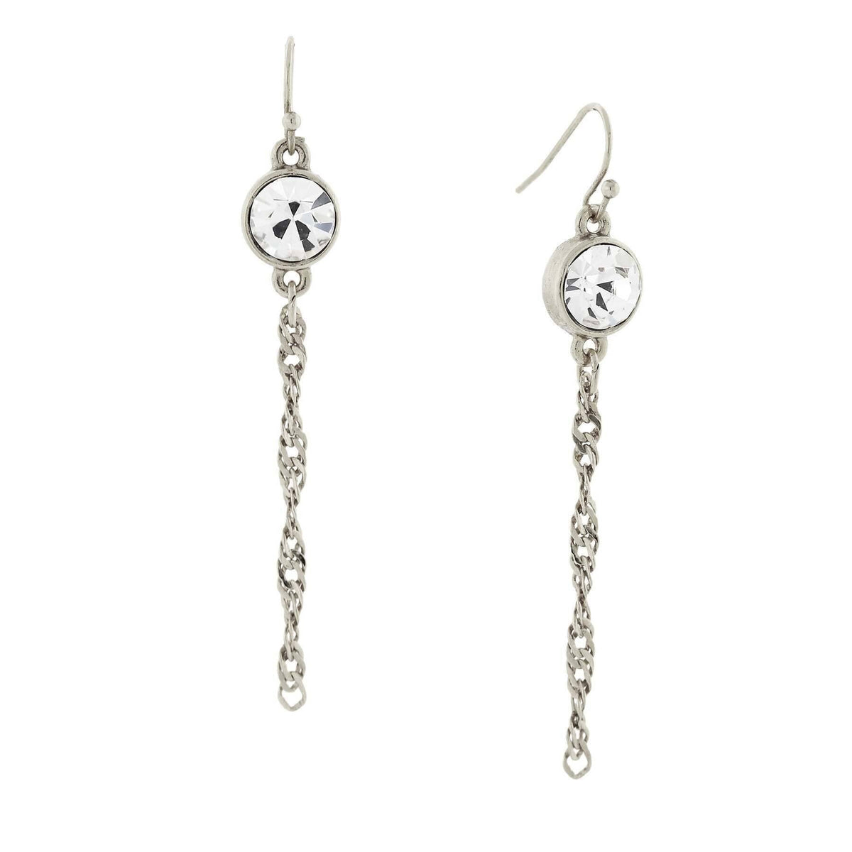 Crystal Chain Linear Drop Earrings – 1928 Jewelry