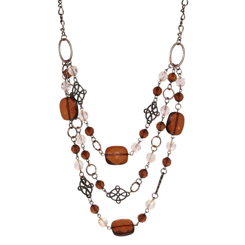 2028 Jewelry Triple Layered Multi Bead Layer Necklace 18" – 1928 Jewelry