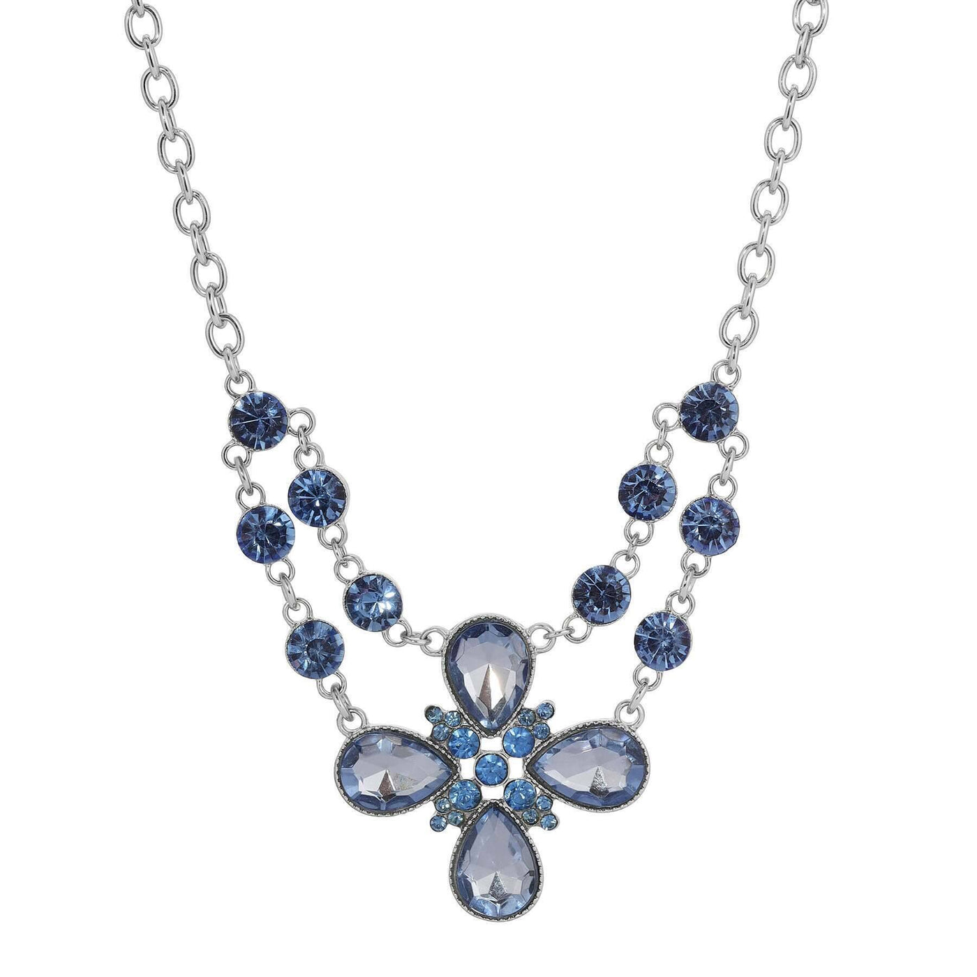 2028 Jewelry Crystal Flower Necklace 16" + 3" Extender – 1928 Jewelry