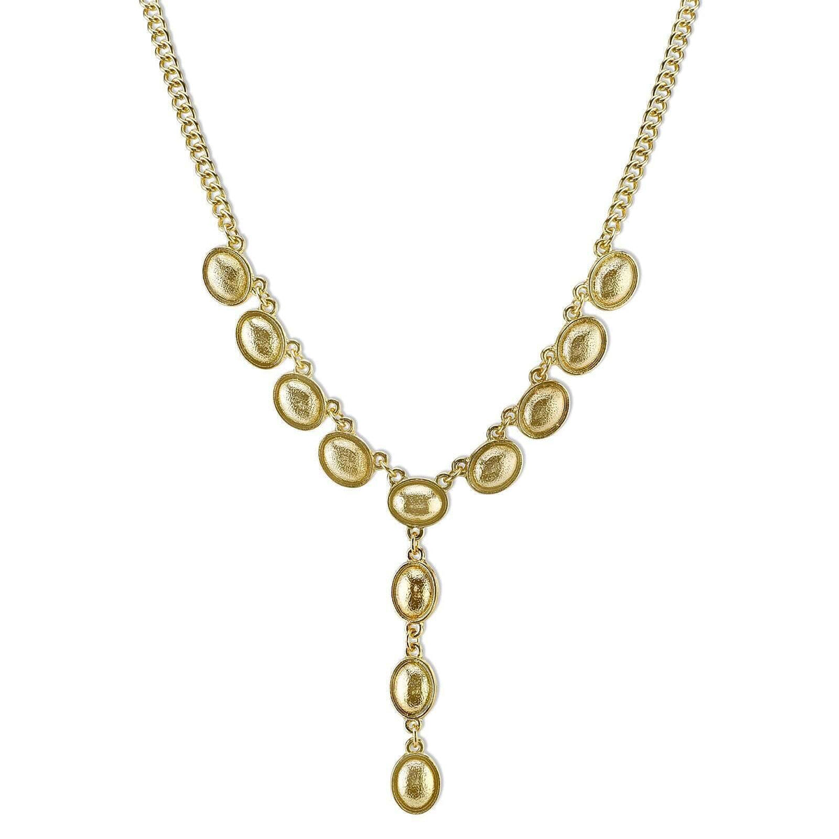 2028 Jewelry Genevieve Gold Oval Link Y-Necklace 16" + 3" Extender ...