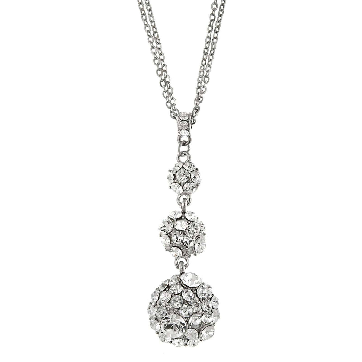 2028 Jewelry Fireball Crystal Drop Pendant Necklace 16" + 3" Extender ...