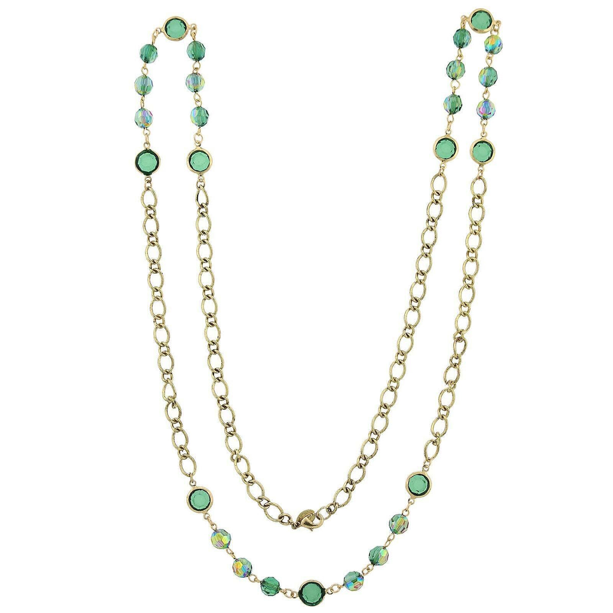 2028 Jewelry Channel Stone AB Bead Long Strand Necklace 40 – 1928 Jewelry