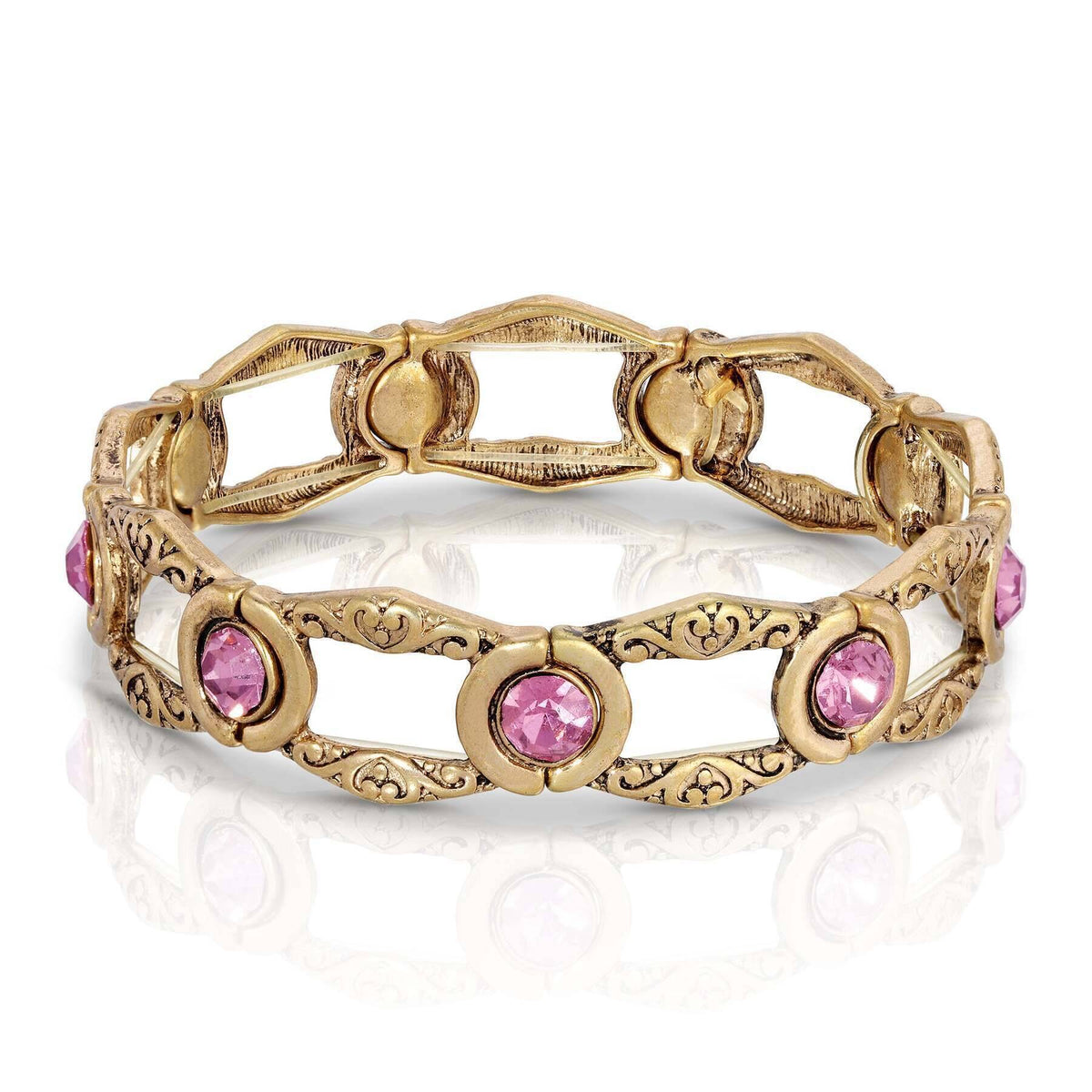 2028 Jewelry Classica Round Channel Crystal Stretch Bracelet – 1928 Jewelry