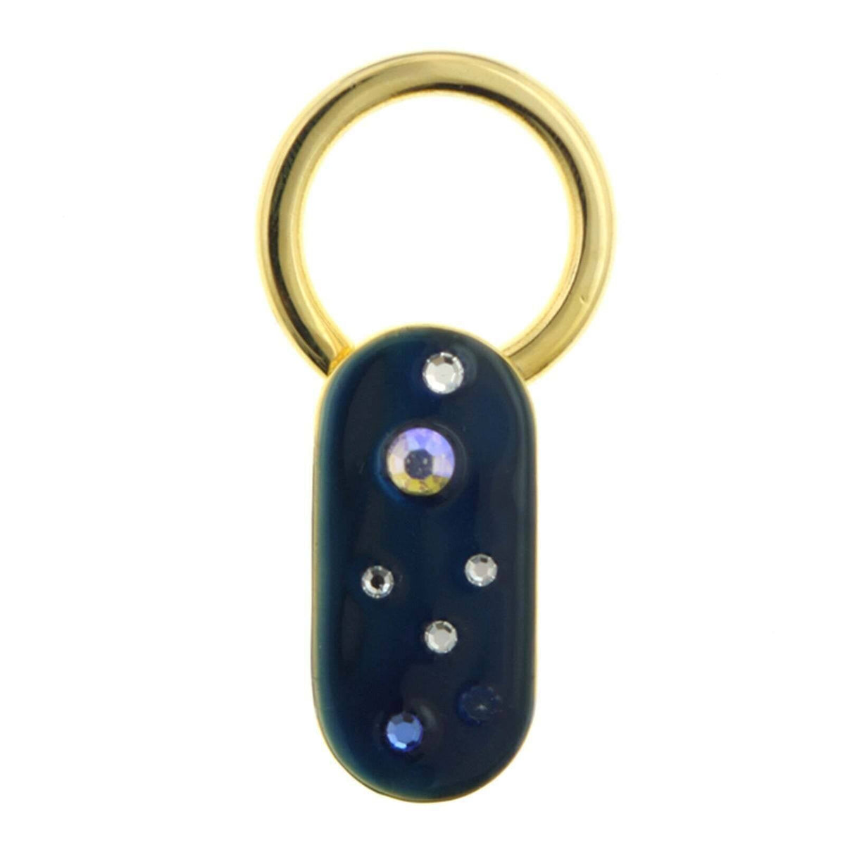 Enamel With Multicolor Crystals Oblong Key Ring – 1928 Jewelry