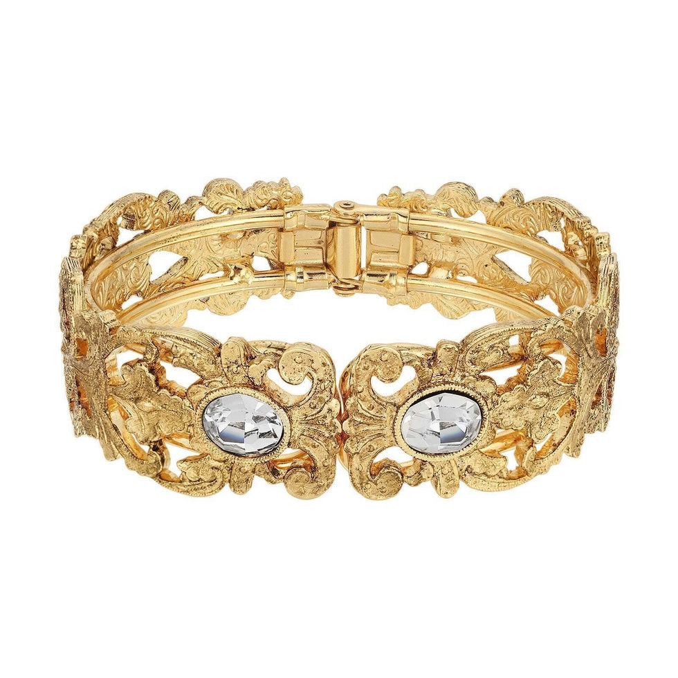 Vienna Clear European Crystal Hinge Bracelet – 1928 Jewelry