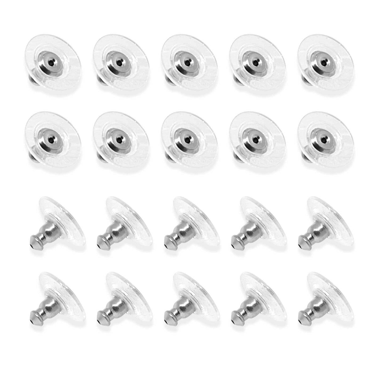 20 Pair Pack Bullet Clutch Earring Backs With Round Safety Backs – 1928 ...