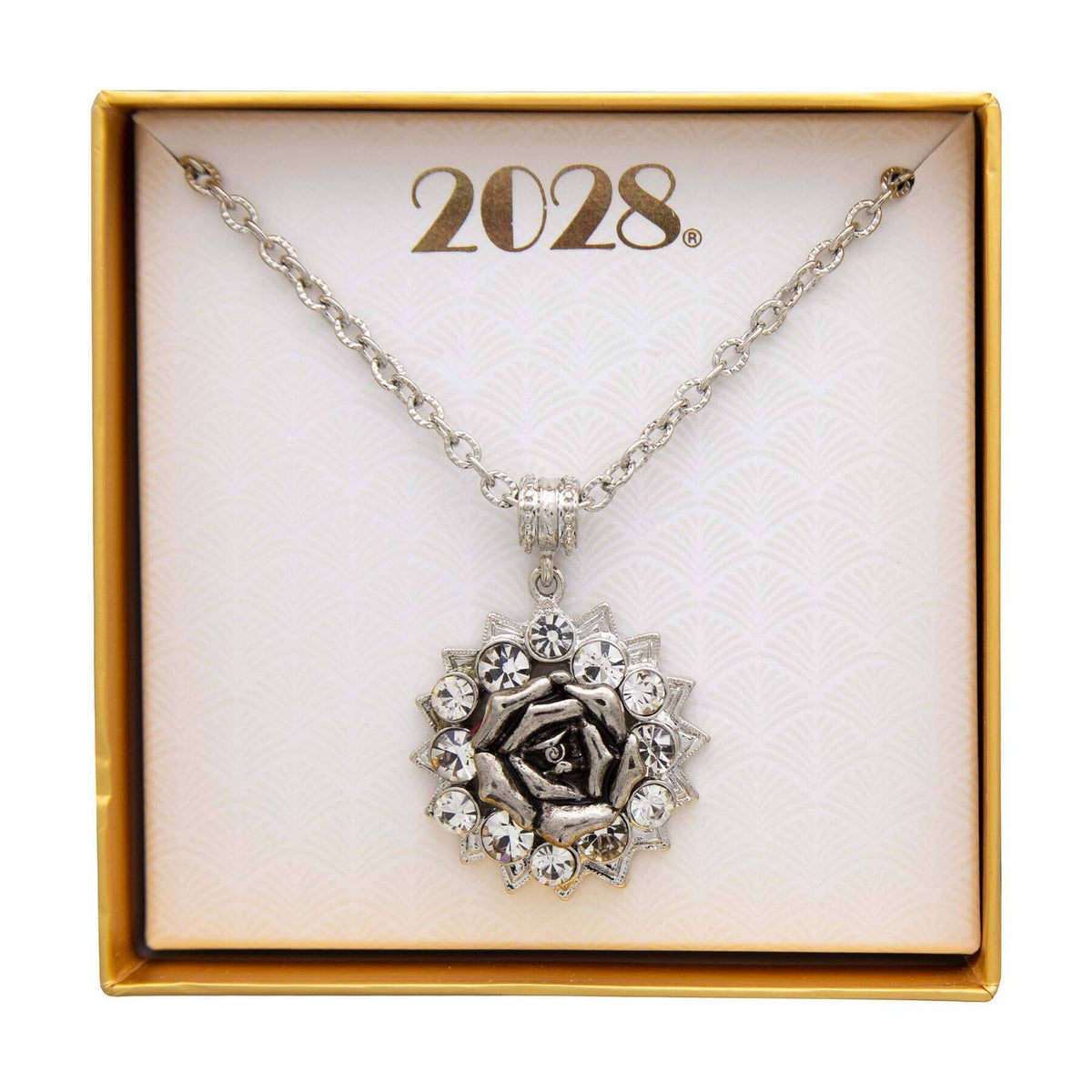 2028 Jewelry Crystal Flower Pendant Necklace 16" + 3" Extender – 1928 ...