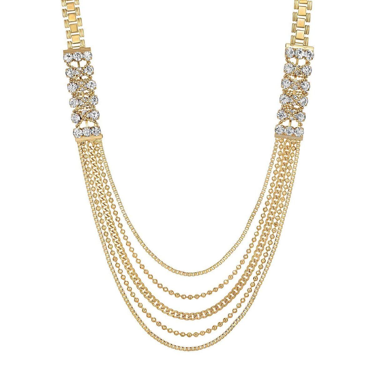 Geneva Gala Multi Link Chain Crystal Necklace 32" – 1928 Jewelry