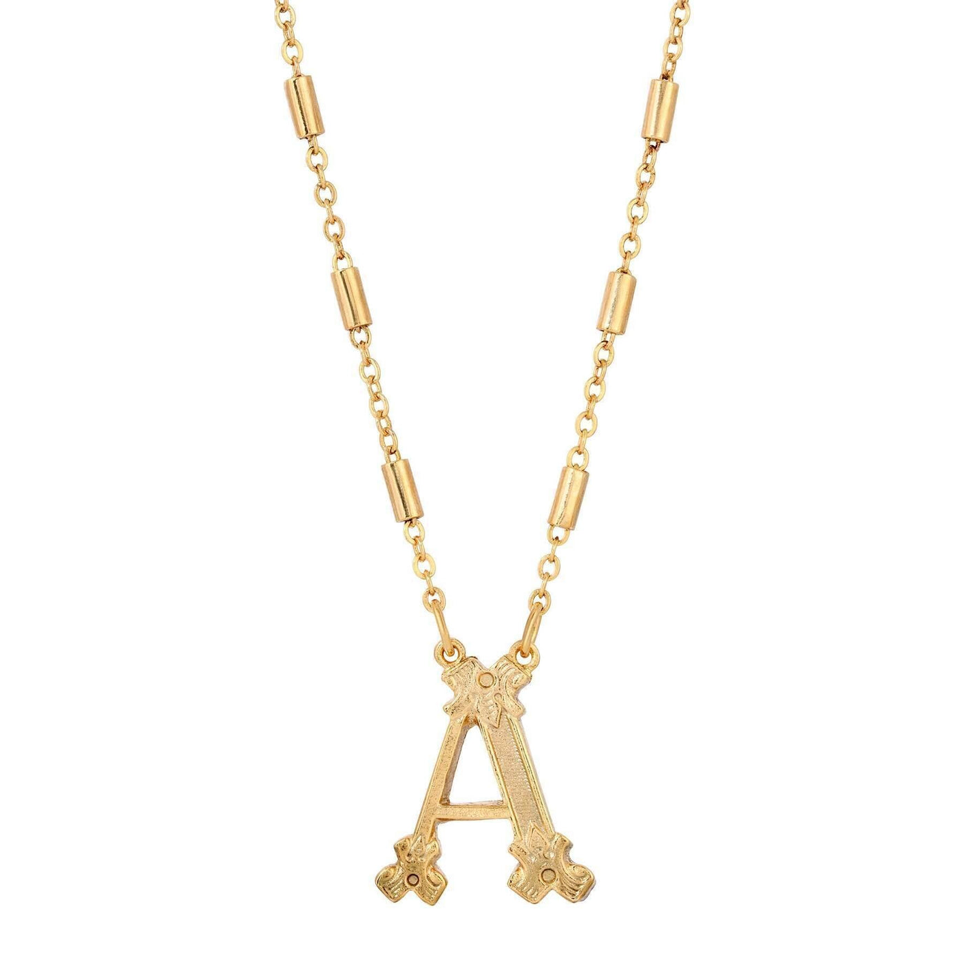 1928 Jewelry Old Fashioned Initial Pendant Necklace 15" + 3" Extender