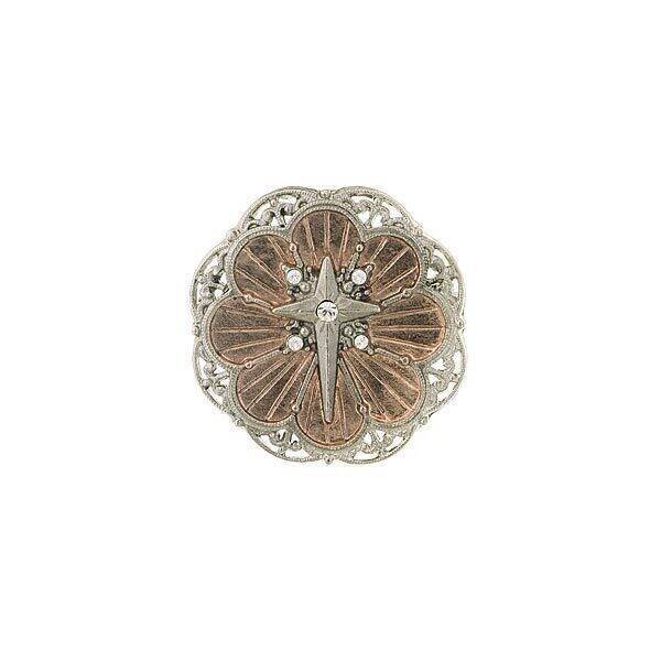 Symbols Of Faith Two Tone Cross Medallion Pin – 1928 Jewelry